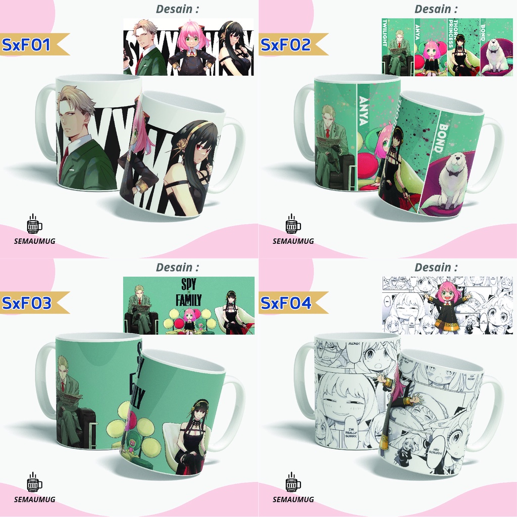 Mug ANYA LOID YOR FORGER SPY X FAMILY Gift ANIME Glass Cup PRINT CUSTOM ...