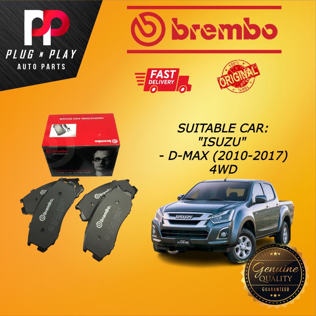 BREMBO ISUZU D-MAX (2010-2017) MU-X UC50 FRONT (DEPAN) FW BRAKE PAD ...