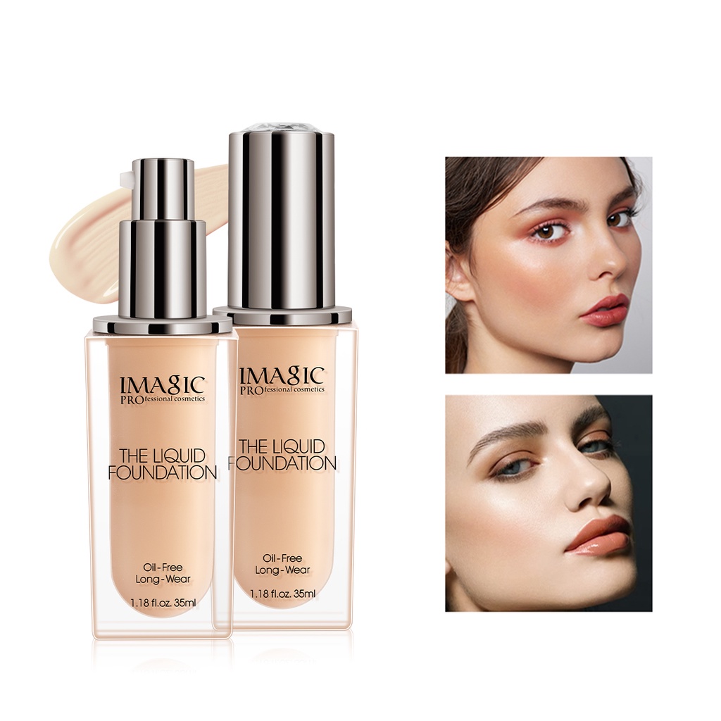IMAGIC 24H Full Coverage Liquid Foundation Flawless Covers Blemishes ...