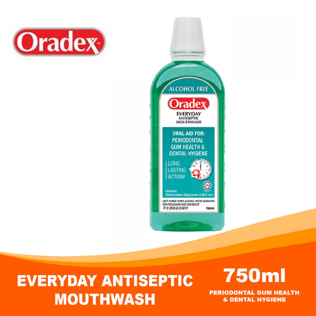 Oradex Antibacterial / Everyday Antiseptic Mouthwash 750ML/ Dual Action ...