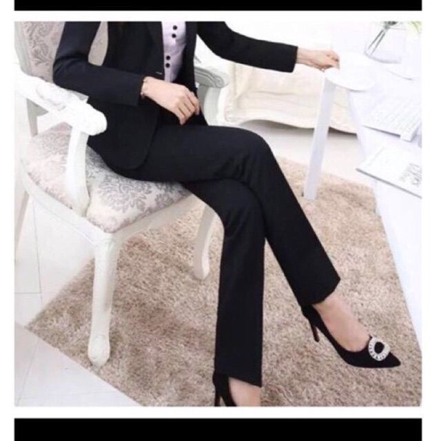 Office slacks with pocket for women (skinny) | Shopee Malaysia