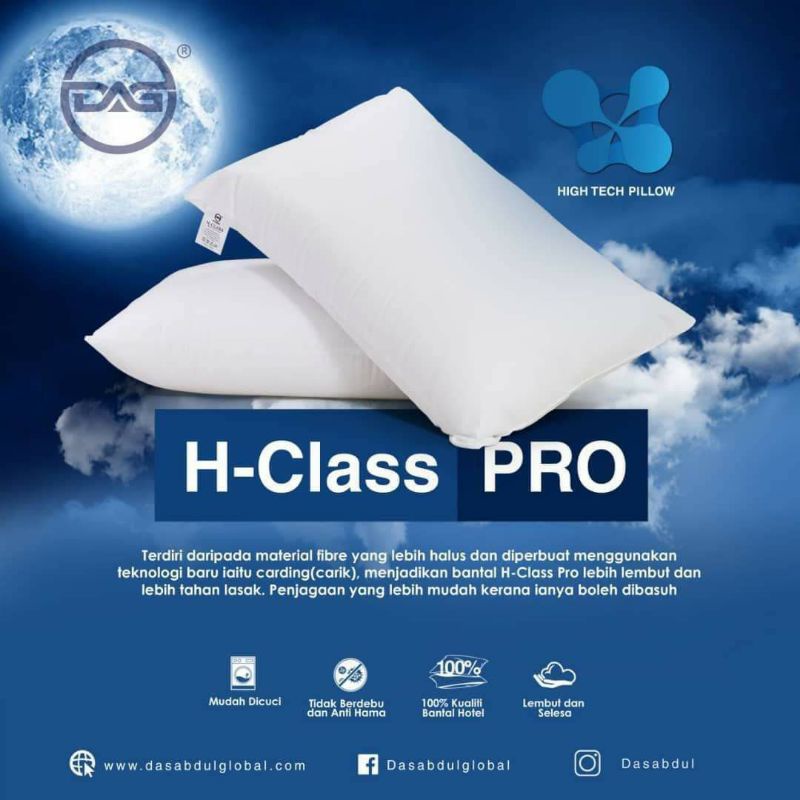 [READY STOCK] Bantal Hotel DAG Das Abdul Global Jenis HCLASS PRO | Shopee Malaysia