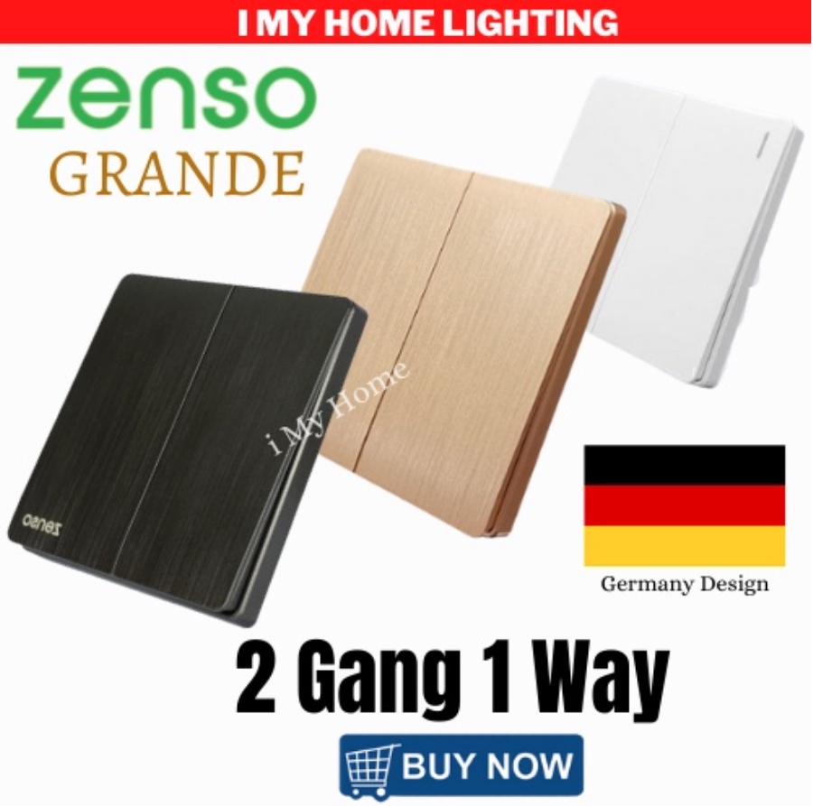 (SIRIM) ZENSO Grande Switch Black Gold Hairline White Rocker Slim ...