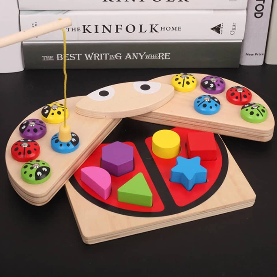 Magnetic Ladybug Fishing Color Shape Sorter Motor Skill Hand-Eye ...