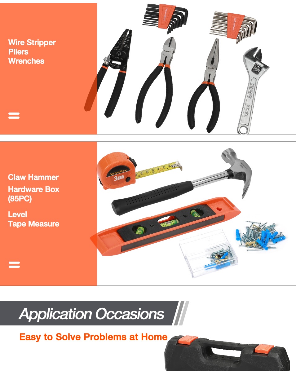 ValueMax 150PC Home Tool Set for Home Repair Tool Set Household Tool ...