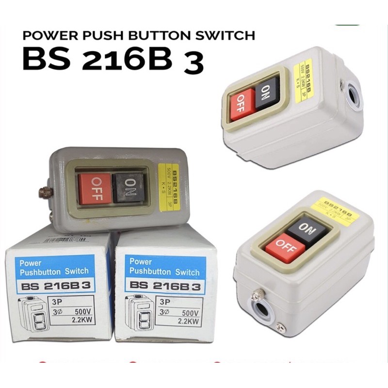 Power Push Button Switch BS216B 15A 3P ON/OFF | Shopee Malaysia