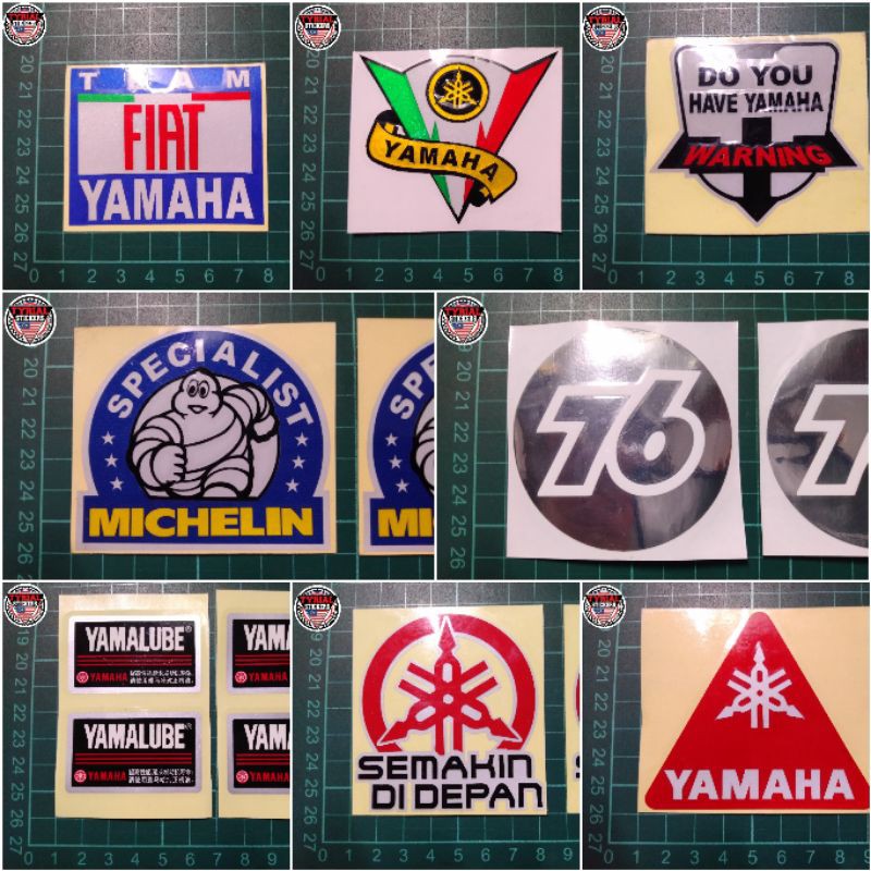 STICKERS MOTOR PELEKAT MOTOR YAMALUBE FIAT YAMAHA 76 MICHELIN | Shopee ...
