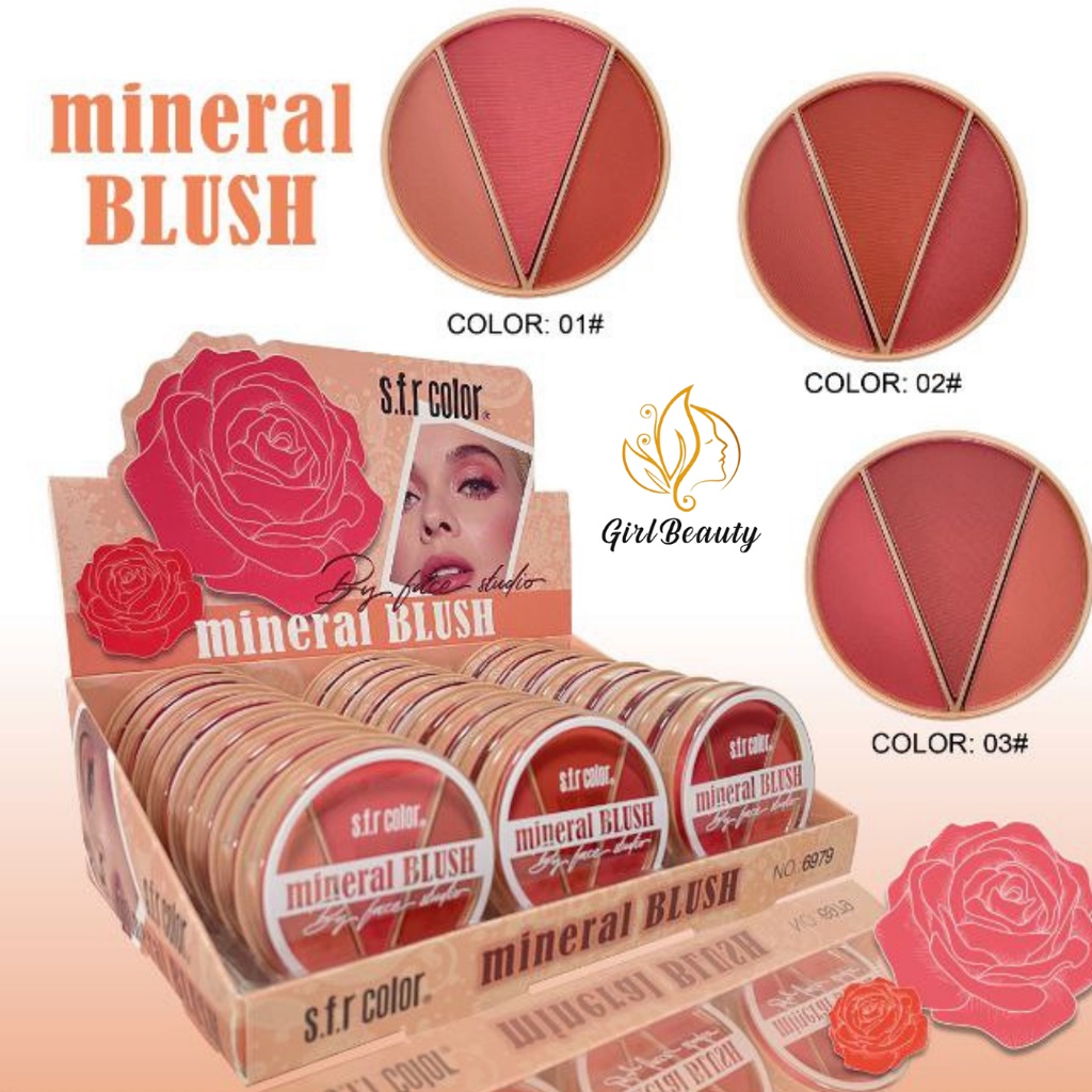 S.F.R COLOR FLOWER BLUSHER 3 COLOUR MAKEUP MINERAL BLUSH (6979 ...