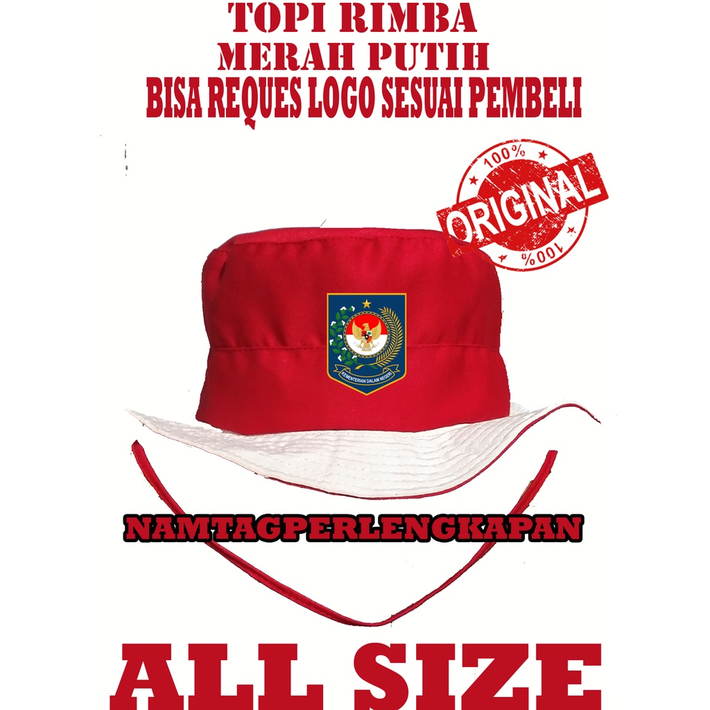 MERAH PUTIH Ministry Of Home Affairs Red And White Jungle Hat | Shopee ...