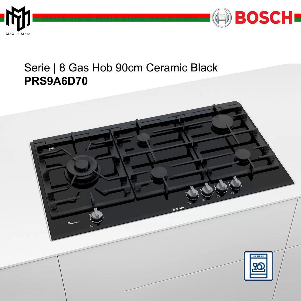 Bosch PRS9A6D70 Serie | 8 Gas Hob 90cm Black Ceramic 5 Gas Burner ...
