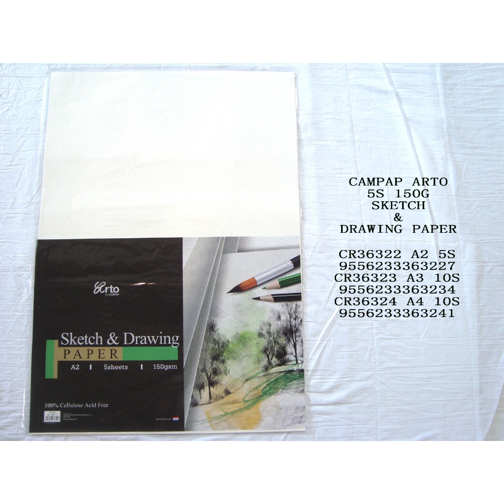 CAMPAP ARTO CR36323 150GMS 10'S SKETCH & DRAWING PAPER PACK A3 size x ...