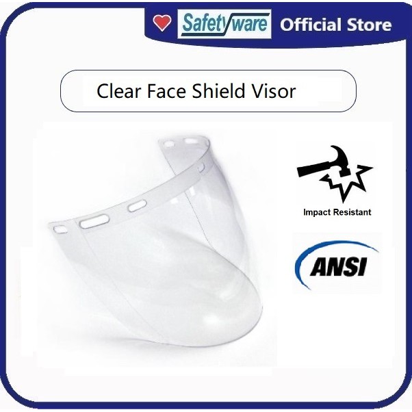 Safetyware High Impact Polycarbonate Face Shield I Visor for Safety ...