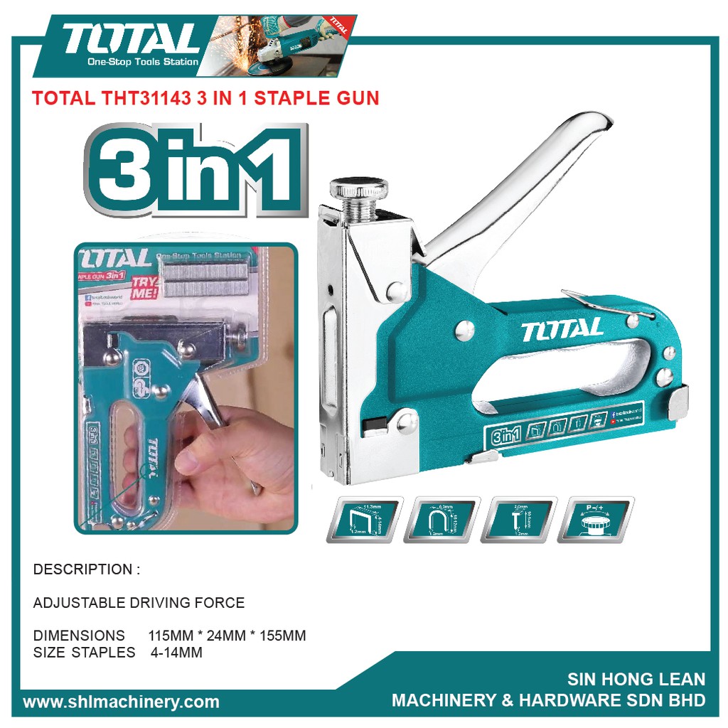 TOTAL THT31143 3 in 1 Staple Gun | Shopee Malaysia