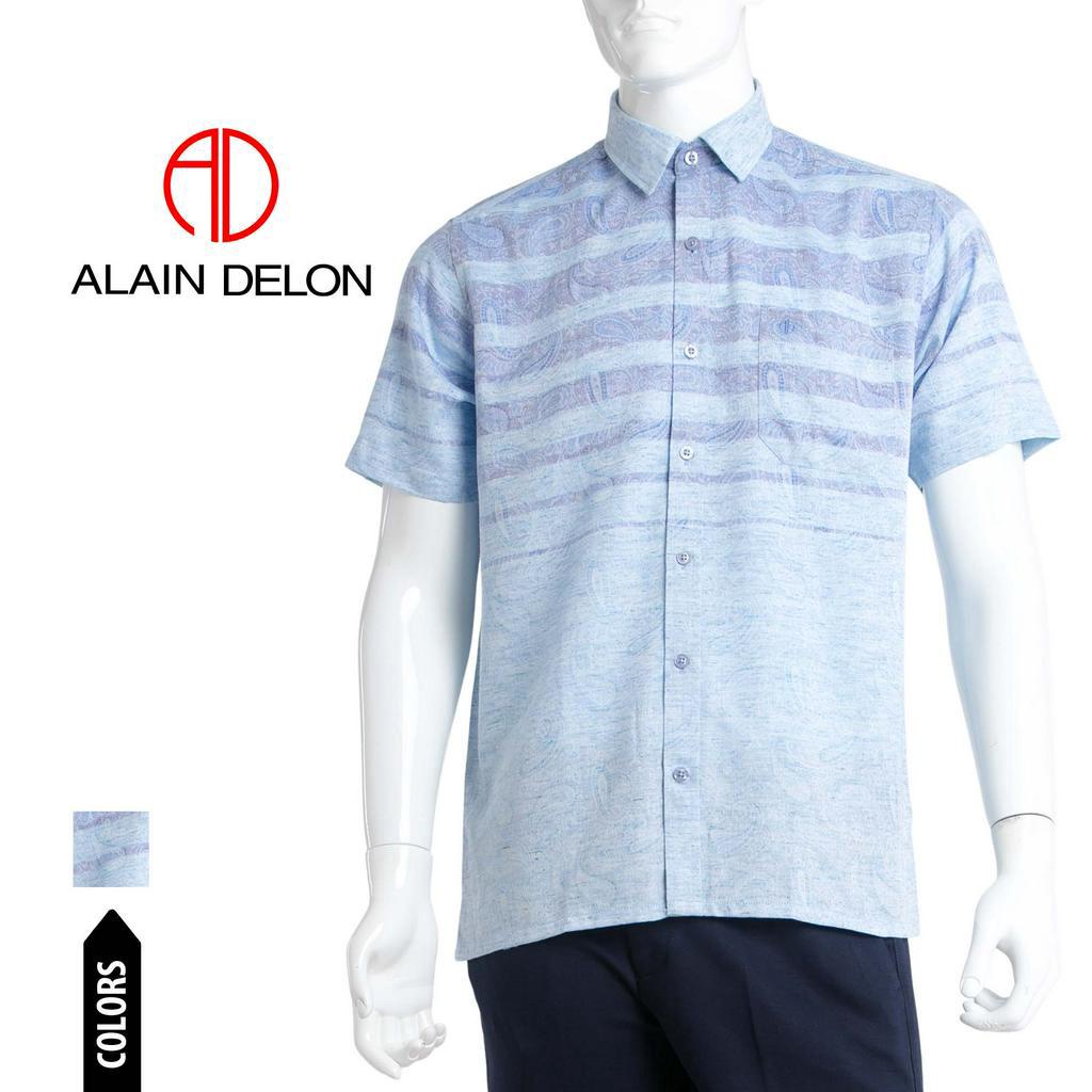 Alain Delon Short Sleeve Modern Fit Linen Mixed Shirt - 14920014 ...