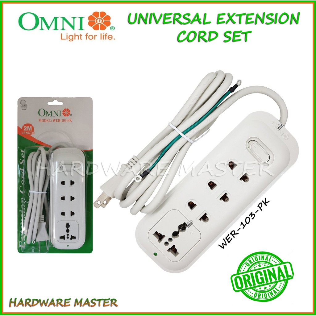 Omni Universal Extension Cord Set WER-103-PK Authentic | Shopee Malaysia