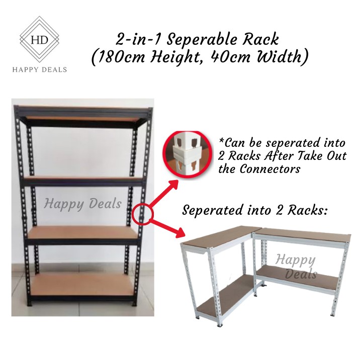 Rak Gudang Besi Serbaguna 4 Tier Boltless Diy Racking Storage Racking Multi Purpose Rack Rak