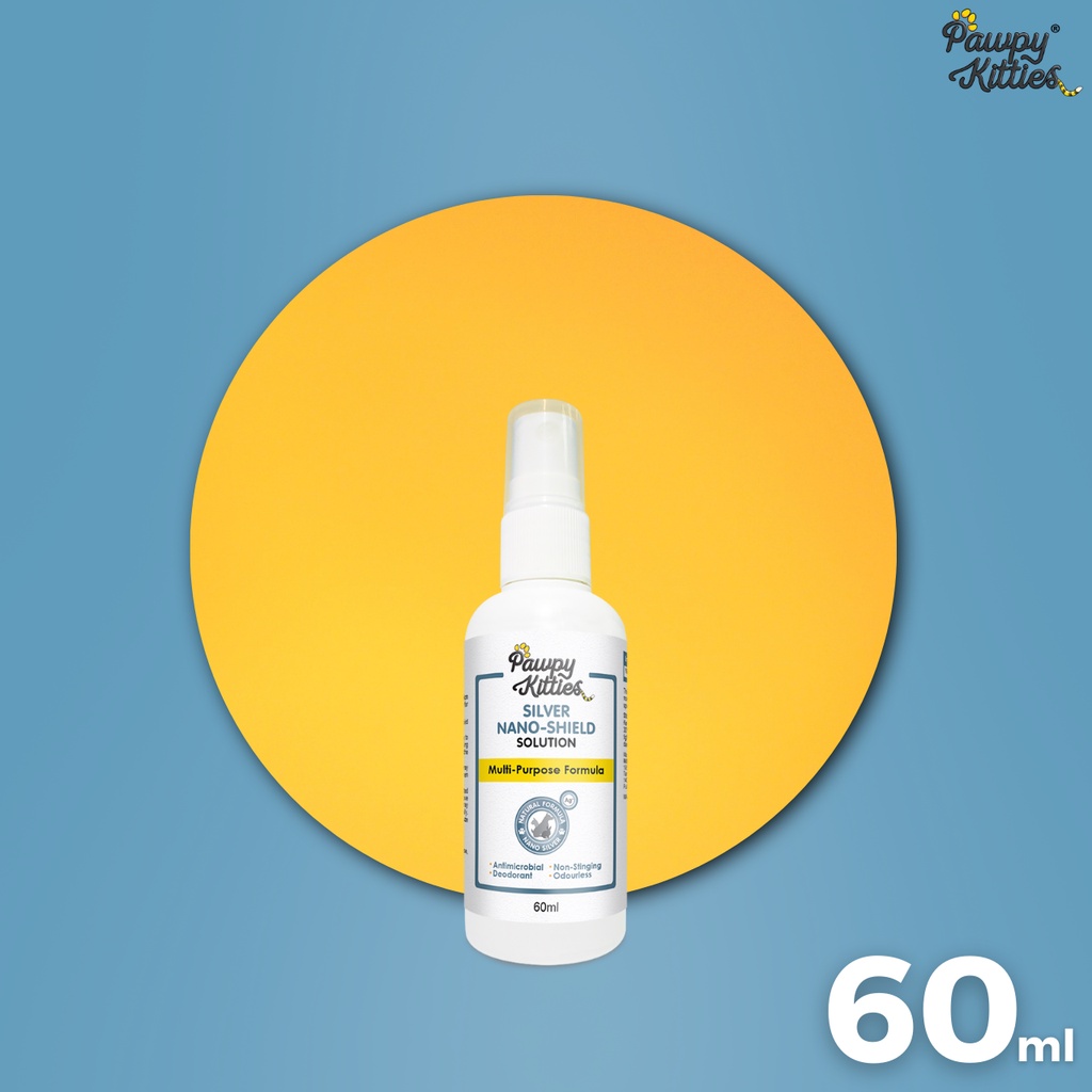 Pawpy Kitties Silver Nano-Shield Solution (60ml/250ml) - For Wound Healing & Disinfection ...