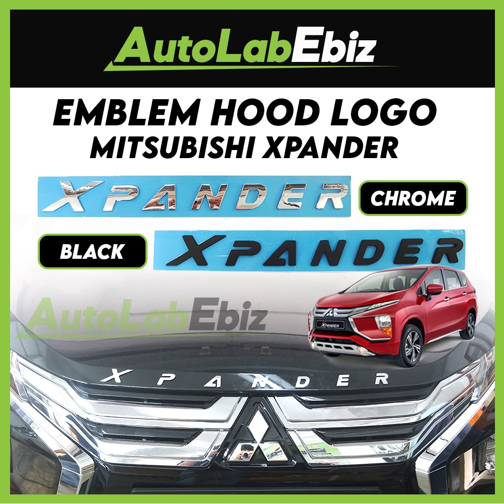 CHROME MATTE BLACK Bonnet Emblem WORD Hood Logo 3D Wording Mitsubishi ...