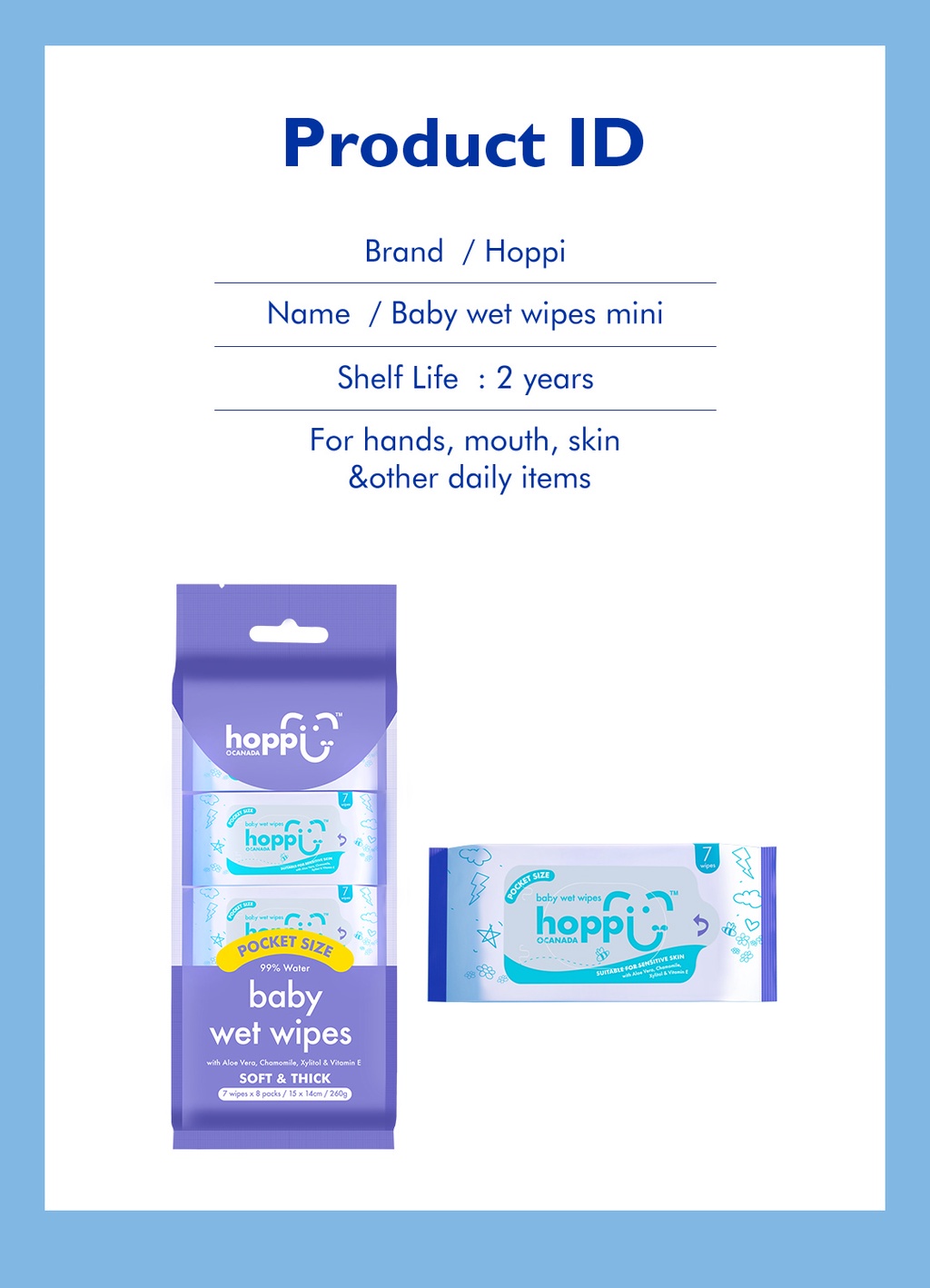 Hoppi Premium 99% Baby Water Wipes / Mini Wipes / Pocket Wipes / Baby ...
