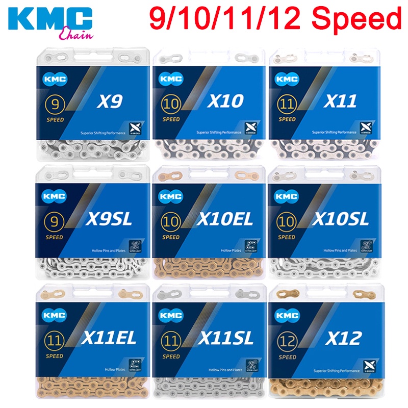 KMC Bike Chain X9 X10 X11 X12 EL SL Bicycle Chain Road MTB Silver Gold ...