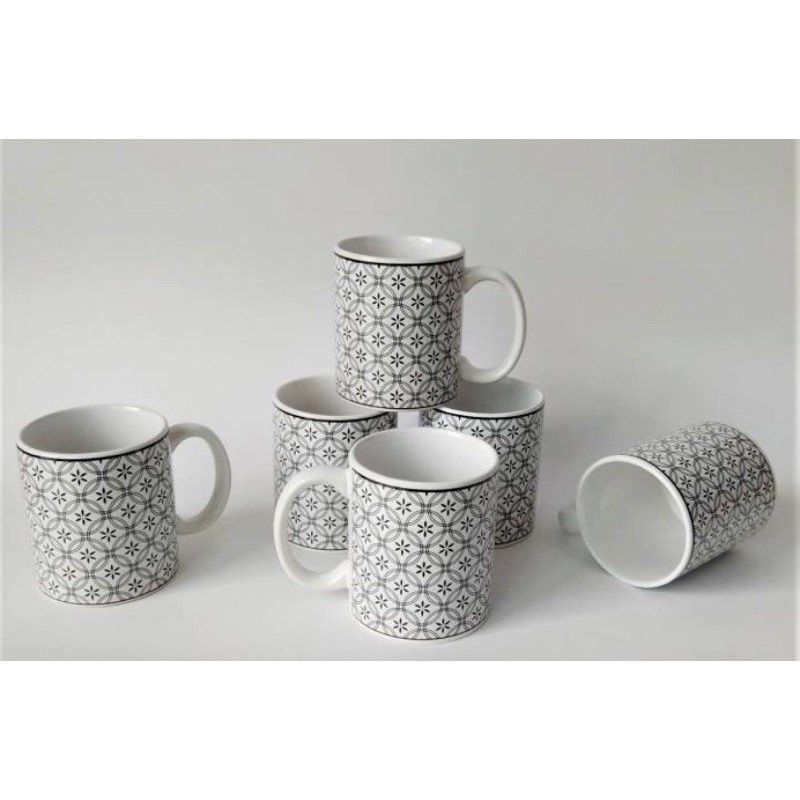 Giacomo 6pcs Fine Porcelain Mug Set / Gelas Kaca / Gelas Porcelain ...