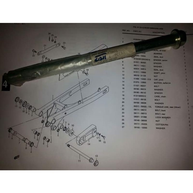 SUZUKI TXR150 PANTHER GAMMA SWINGARM SHAFT ORIGINAL NOS JAPAN | Shopee ...