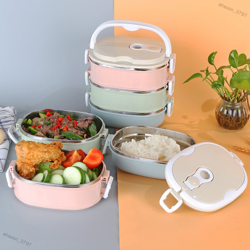 304 Stainless Steel Thermal Insulation Lunch Box Leak-Proof Food Container Bento Box | Shopee ...