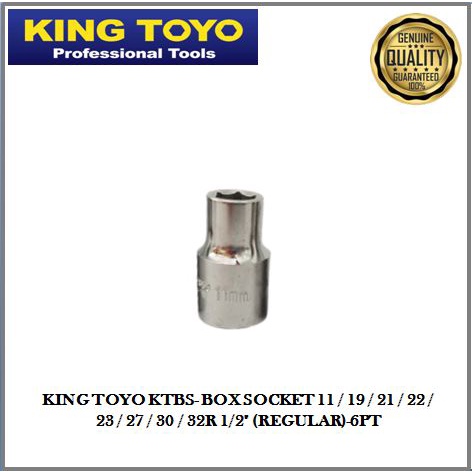 KING TOYO KTBS- BOX SOCKET 11/ 19 / 21 / 22 / 23 / 27 / 30 / 32R 1/2 ...