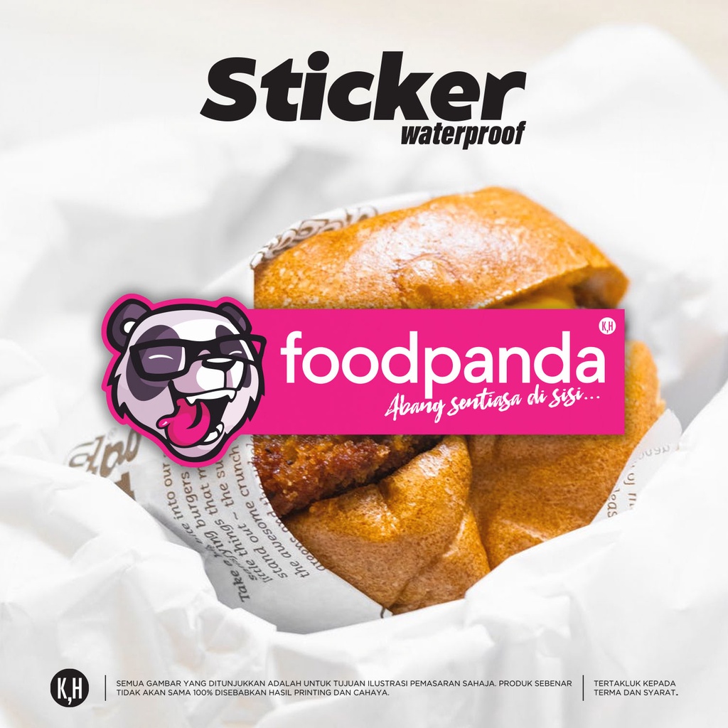 Foodpanda sticker / Abang panda / Waterproof sticker | Shopee Malaysia