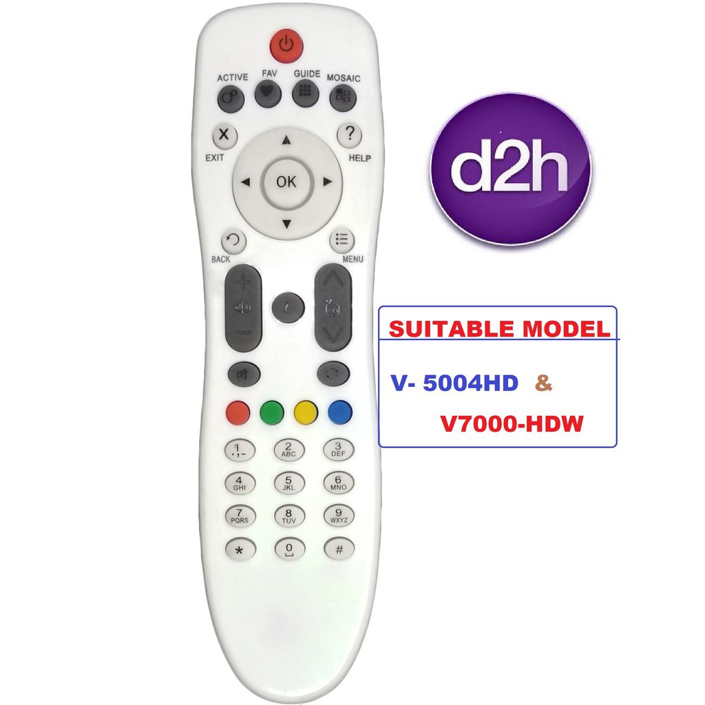 Videocon d2h HD Setopbox Remote (V-5004 HD & V7000-HDW) | Shopee Malaysia