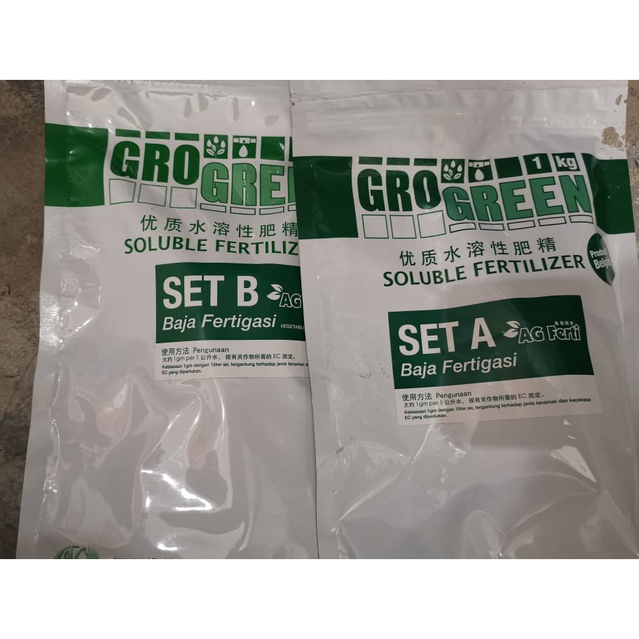 1kg+1kg Baja AB Grogreen Fertigasi Sayur dan Chili - 1 set | Shopee ...