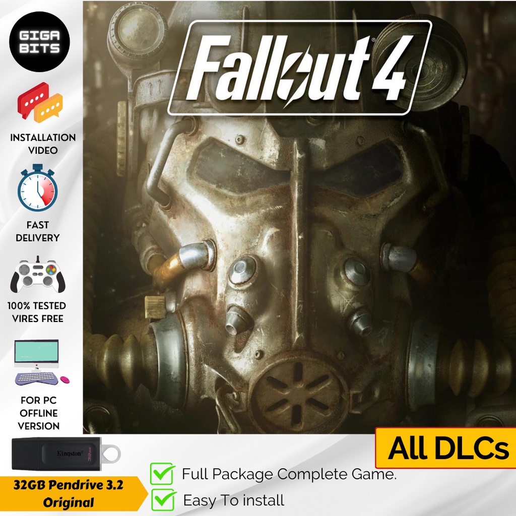 FALLOUT 4 V1.10.138.0.0 + 7 DLCS [ PC Game Pendrive ] easy to install ...