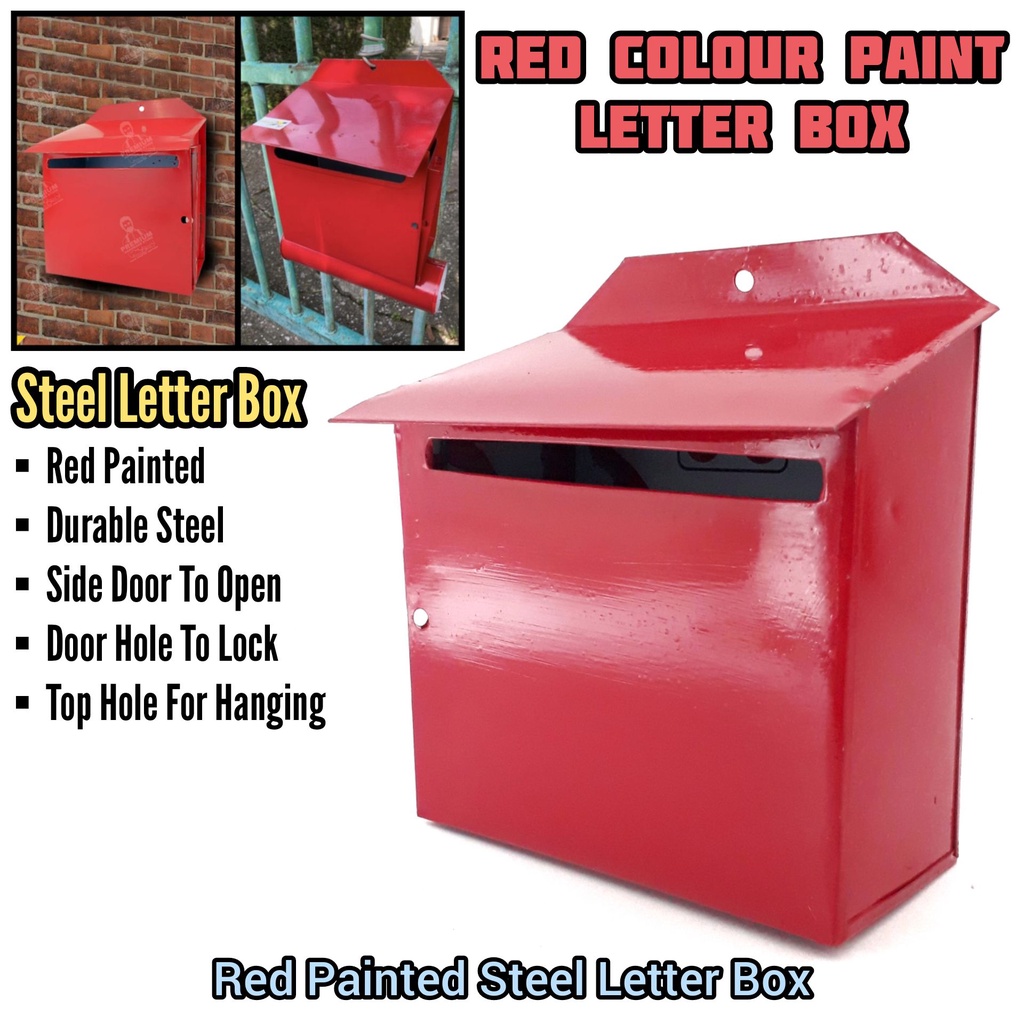 RED PAINTED STEEL LETTER BOX FOR HOUSE TERRACE HOUSE HOME | Shopee Malaysia
