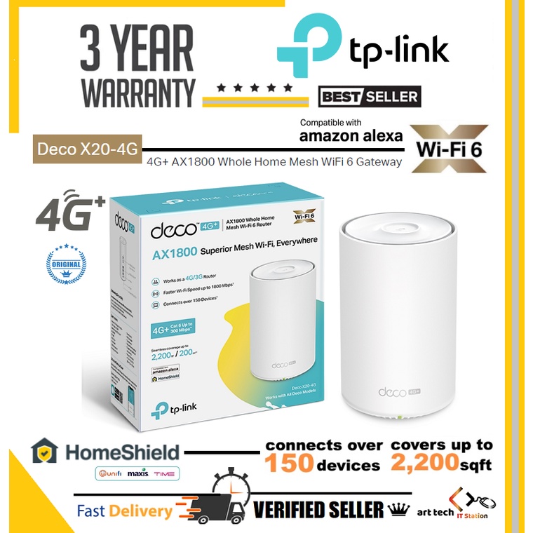 TP LINK DECO X20-4G 4G+ AX1800 Whole Home Mesh WiFi 6 Gateway | Shopee Malaysia