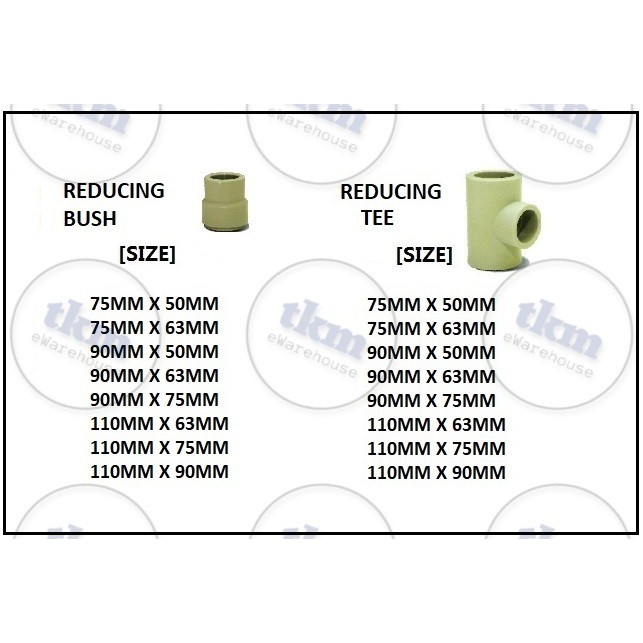 75MM 90MM 110MM PPR PIPE & FITTINGS REDUCING BUSH & REDUCING TEE - Hot ...