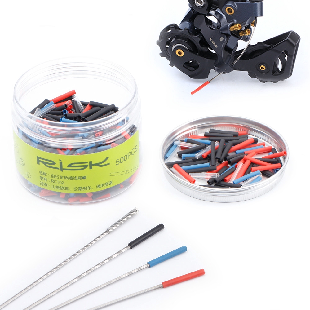 40Pcs Bicycle Inner Cable Cap Brake Wire End Core Caps Heat Shrink Tube ...