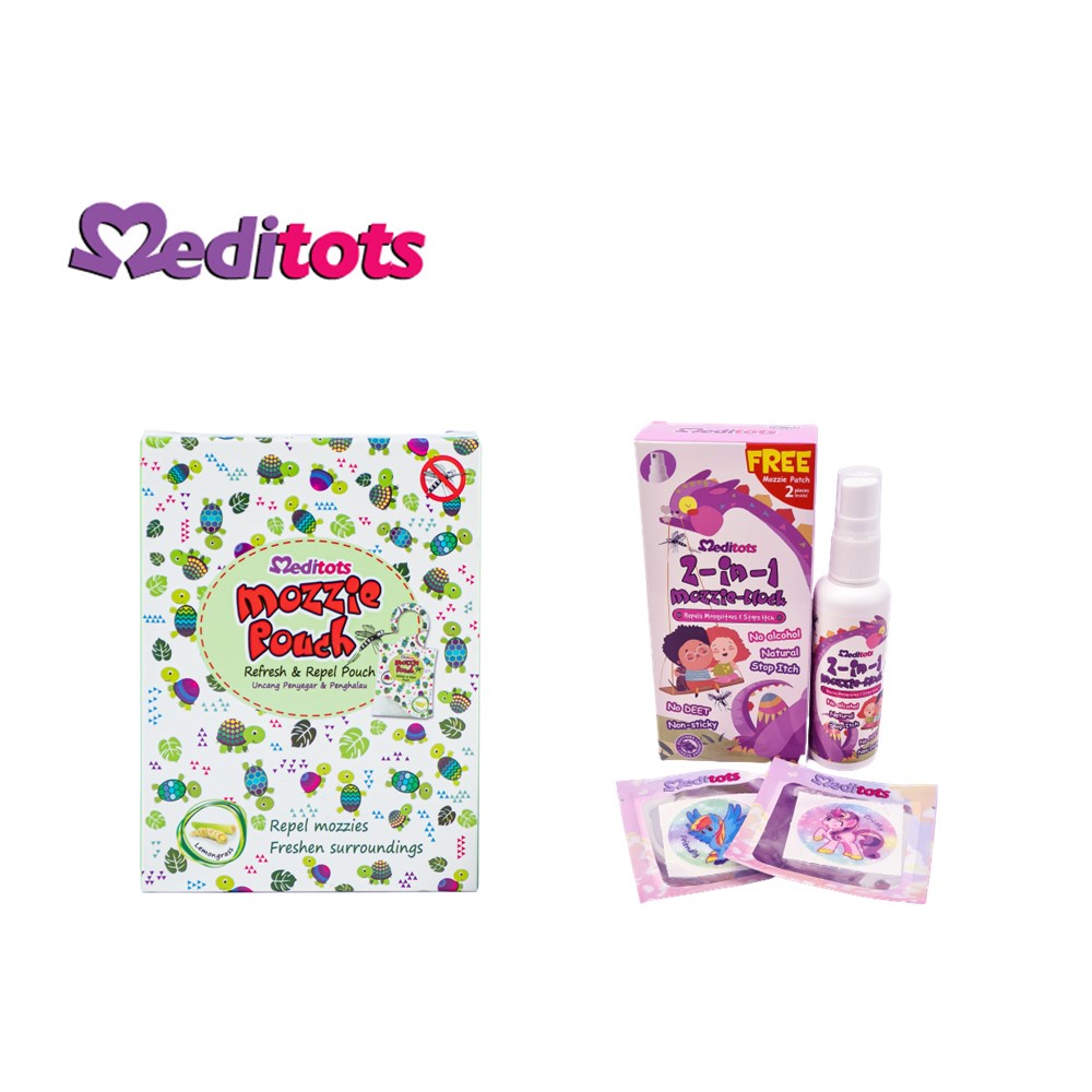 Meditots Mosquito Repellent 2 In 1 Mozzie Block Spray & Mozzie Pouch ...