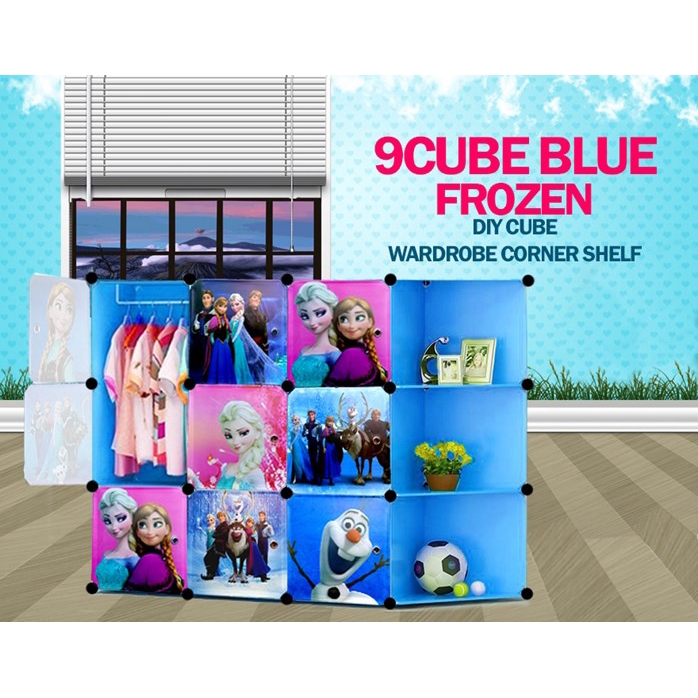 FROZEN BLUE 9C DIY Rack Storage Cabinet Wardrobe Corner Rack With ...