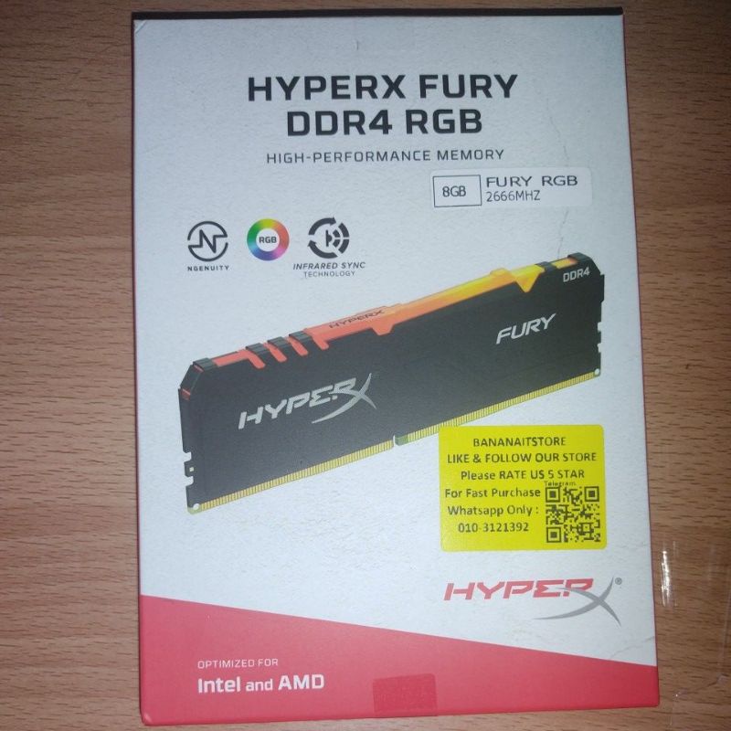 HyperX Fury RGB 8GB DDR4 2666Mhz (Used) | Shopee Malaysia