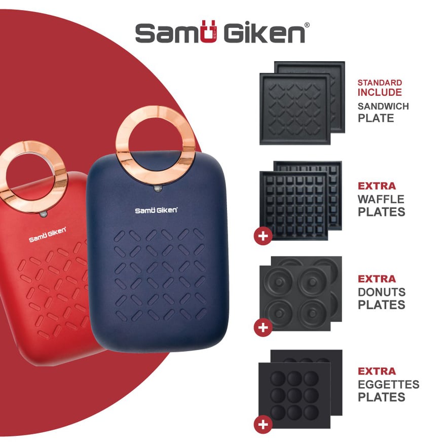 Samu Giken Sandwich, Waffle, Donut, Eggettes Maker, Model: WM65 ...