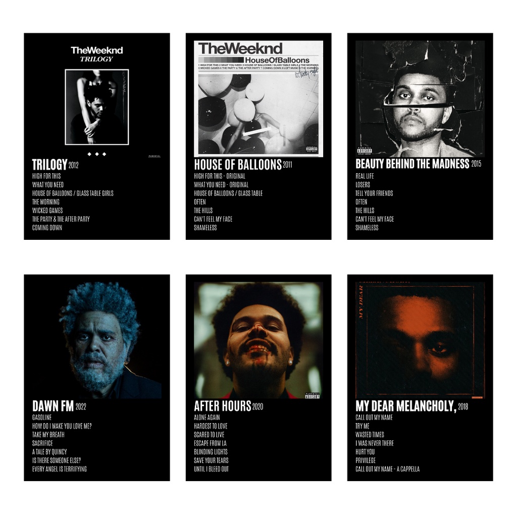 THE WEEKND AESTHETIC/COOL ALBUM COVERS (SOFT COPY) | Shopee Malaysia