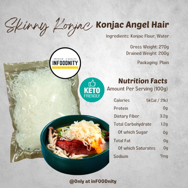 SKINNY KONJAC Noodles Shirataki Noodles Mee Konjac Rice Mi Konjac Nasi ...