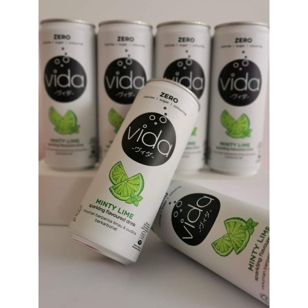 🔥Ready Stock🔥Vida Zero Sparkling 6Tins Salted Lychee/ Original Citrus/ Lemon/ Minty Lime (325ml ...