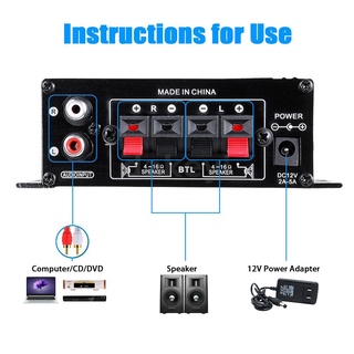 AK270 400W 2 Channel 12V Audio Power Amplifier Low Distortion Support ...