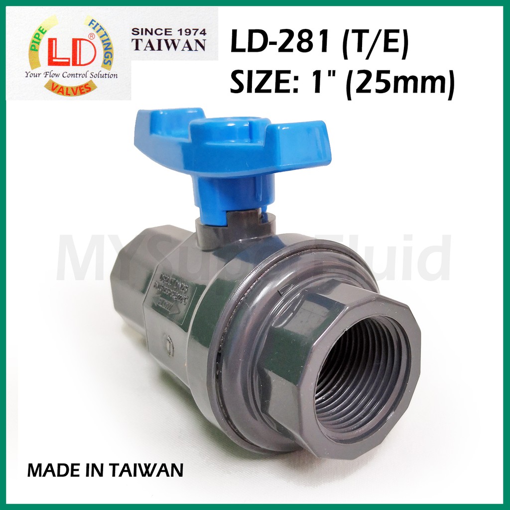 LD PVC Polygon Ball Valve 'BSP Threaded' Ends (25mm x 1inch) | Shopee ...