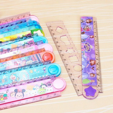 【Ready Stock】 (30cm)Cute Cartoon Folding Plastic Ruler Drawing ...