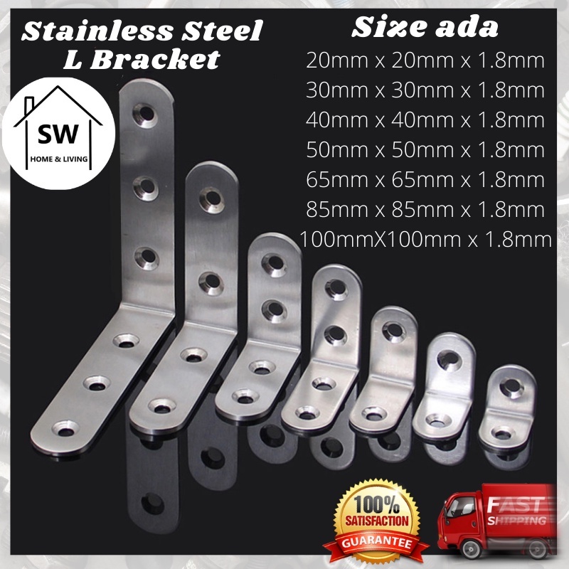 SW L Bracket Stainless Steel L Bracket Angle Bracket Sesiku L Rak Rack ...