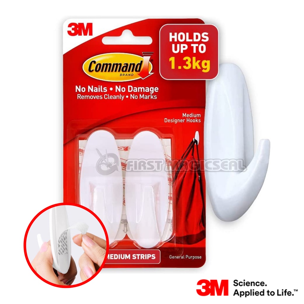 3M™ Command Wall Mounted Utility Hooks - Damage Free Removable Strong ...