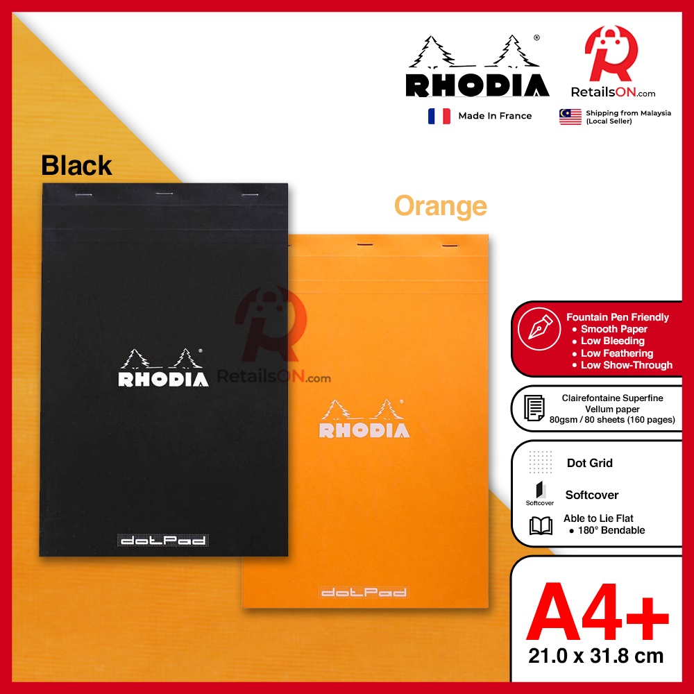 RHODIA Writing Pads - Dot pad series No. 19 (A4+) - Fountain Pen ...