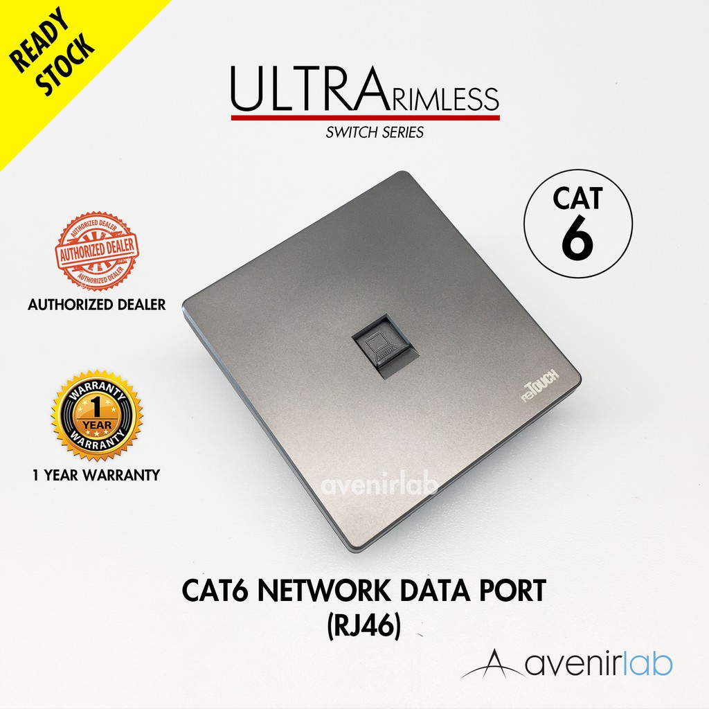 reTouch Ultra Rimless CAT6 RJ46 Hi-Speed Network Data Port Outlet ...